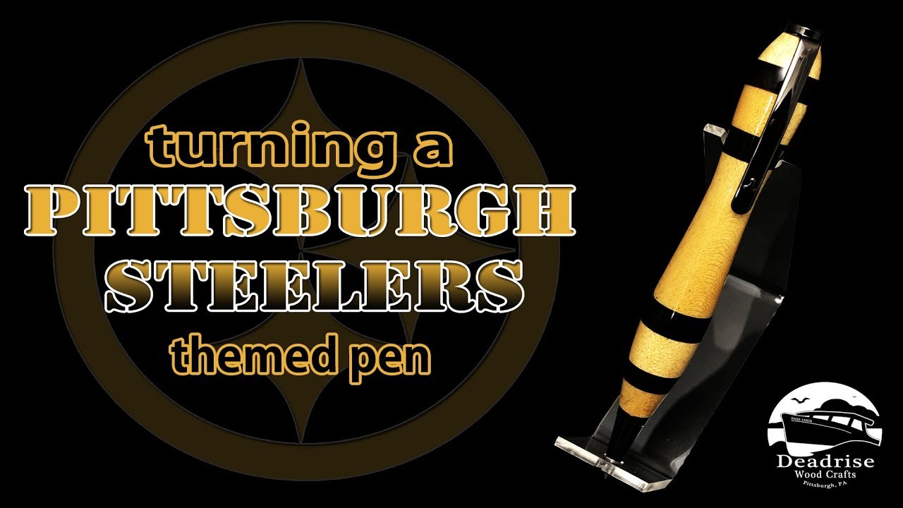 I turned a Pittsburgh Steelers themed modified slimline pen - YouTube
