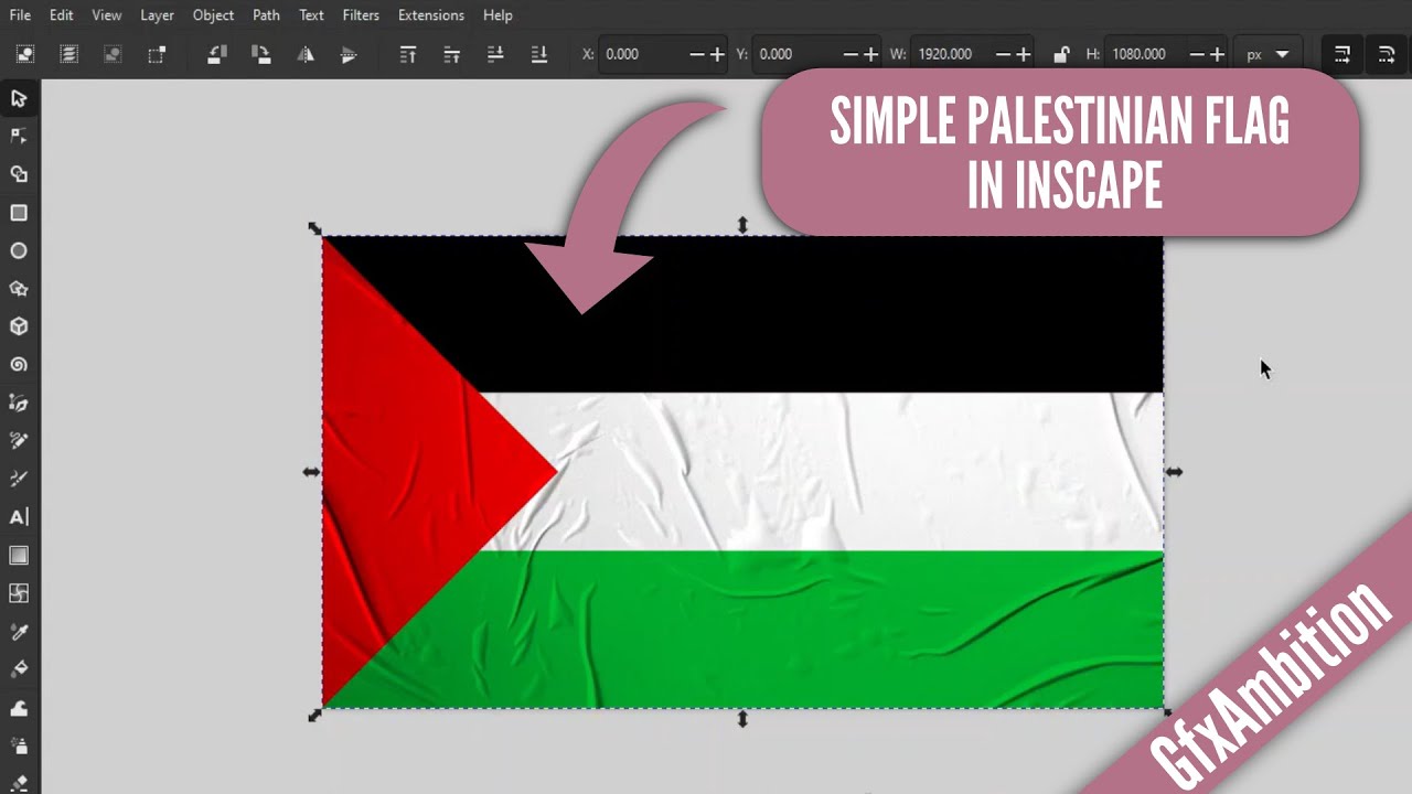 How to Create a Simple Palestinian Flag in Inkscape | Step-by-Step ...