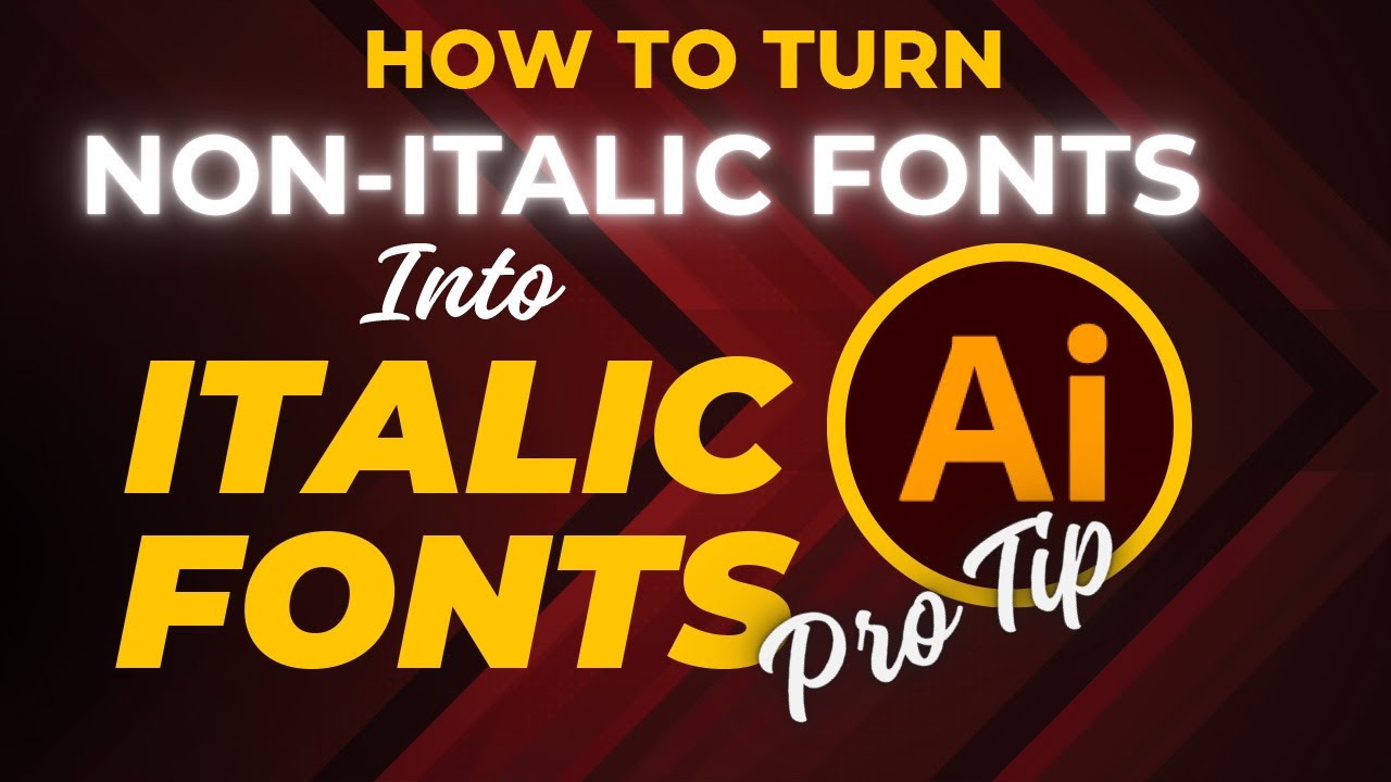 How To Fake Italic Of Non Italic Fonts In Adobe Illustrator YouTube how-to-fake-italic-of-non-italic-fonts-in-adobe-illustrator-youtube