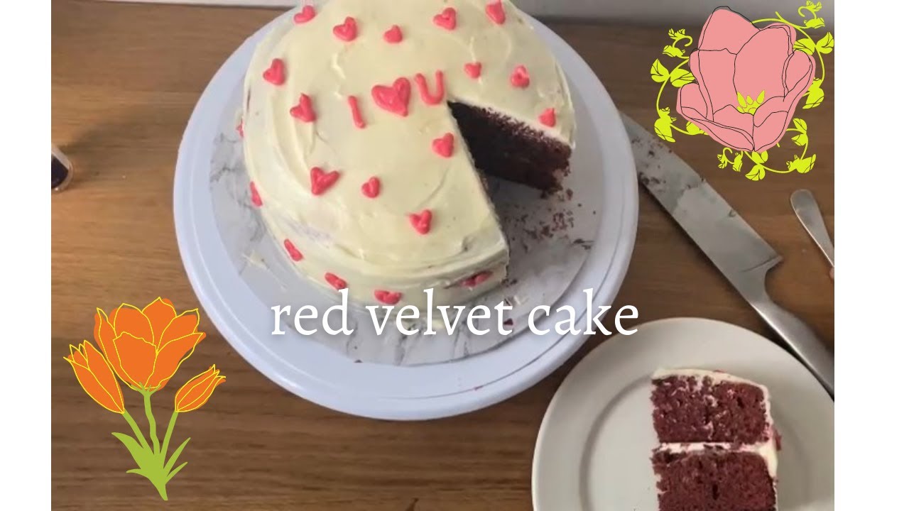 red velvet cake | aesthetic baking vlog | minimalist cake - YouTube