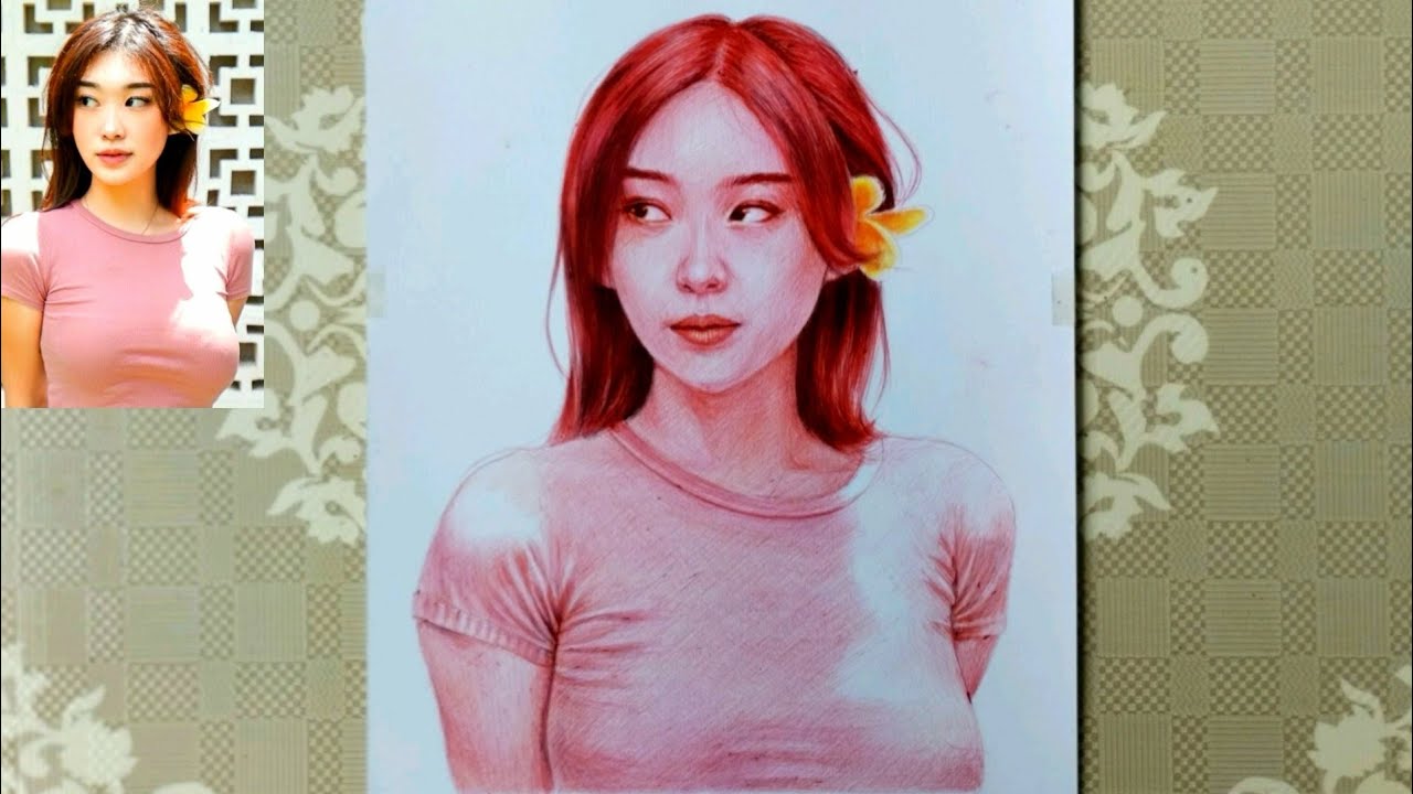 How to draw a Realistic face using ballpoint pen | portrait drawing ...