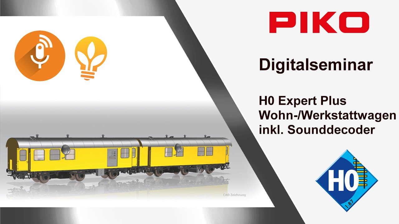 PIKO [0084] Digitalseminar H0 Expert Plus Wohn-/Werkstattwagen 3yg inkl ...