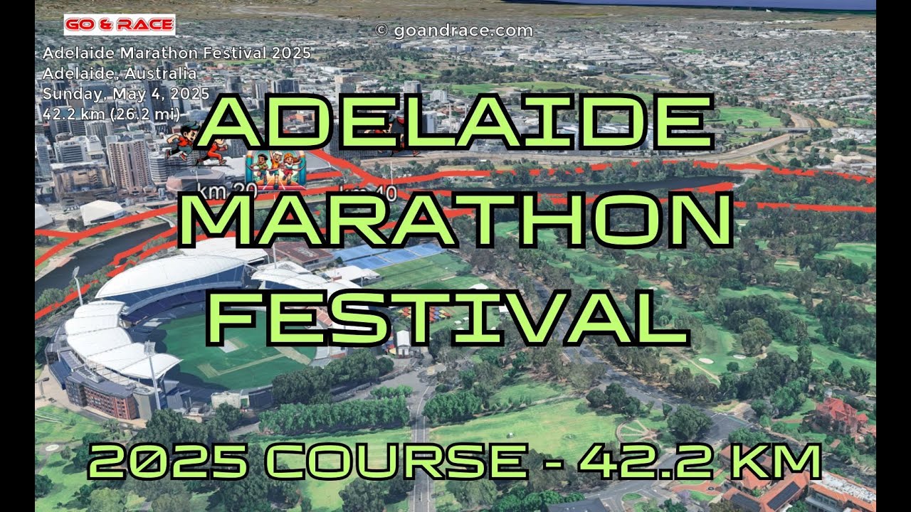 Adelaide Marathon Festival 2025: fly over the marathon course! Video of ...