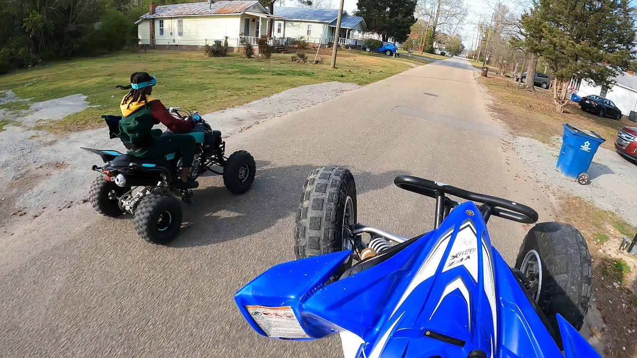 How to wheelie a quad practice - YouTube