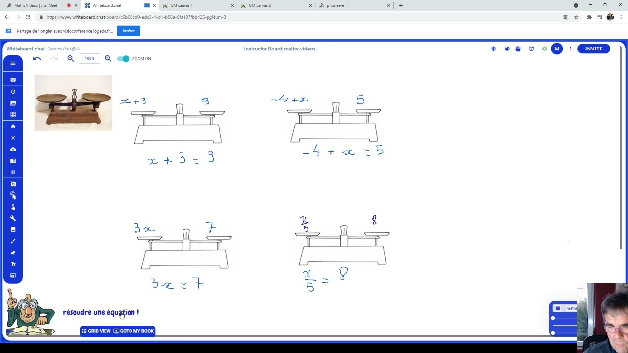 Premier Visio interactif Live de Maths-Videos: - les équations - niveau ...