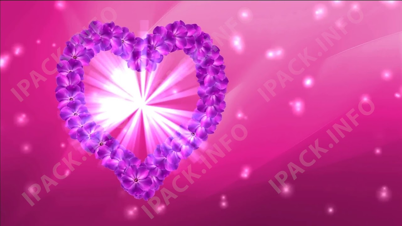 Video Heart of flowers for wedding Animated background video footage ...
