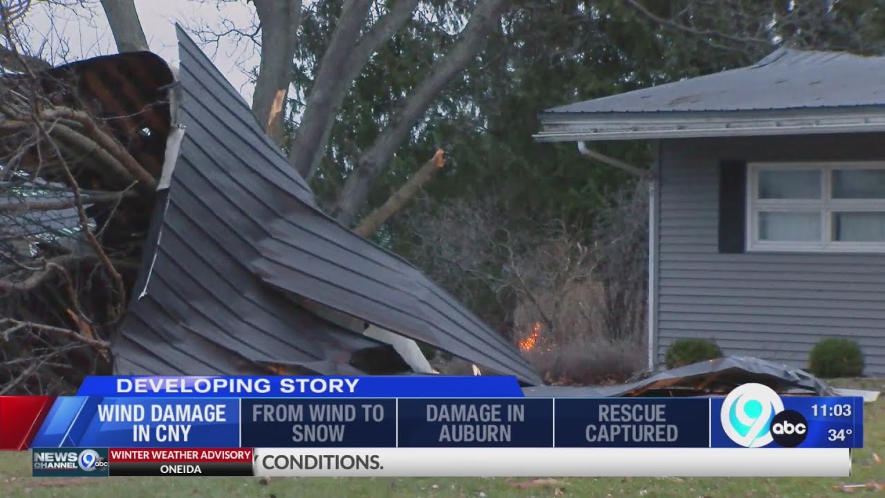Roof ripped off home, trees uprooted in damage around Cayuga County ...