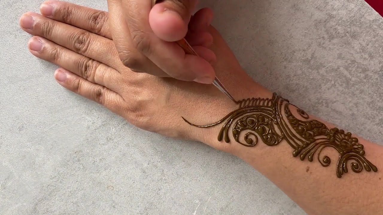 HENNA DESIGN TUTORIAL | How to create an easy modern henna design ...