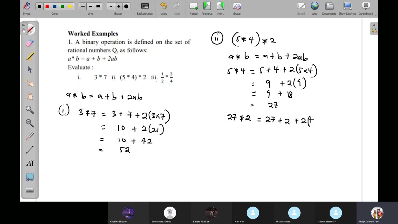 Mathematics Binary Operations Shs Youtube