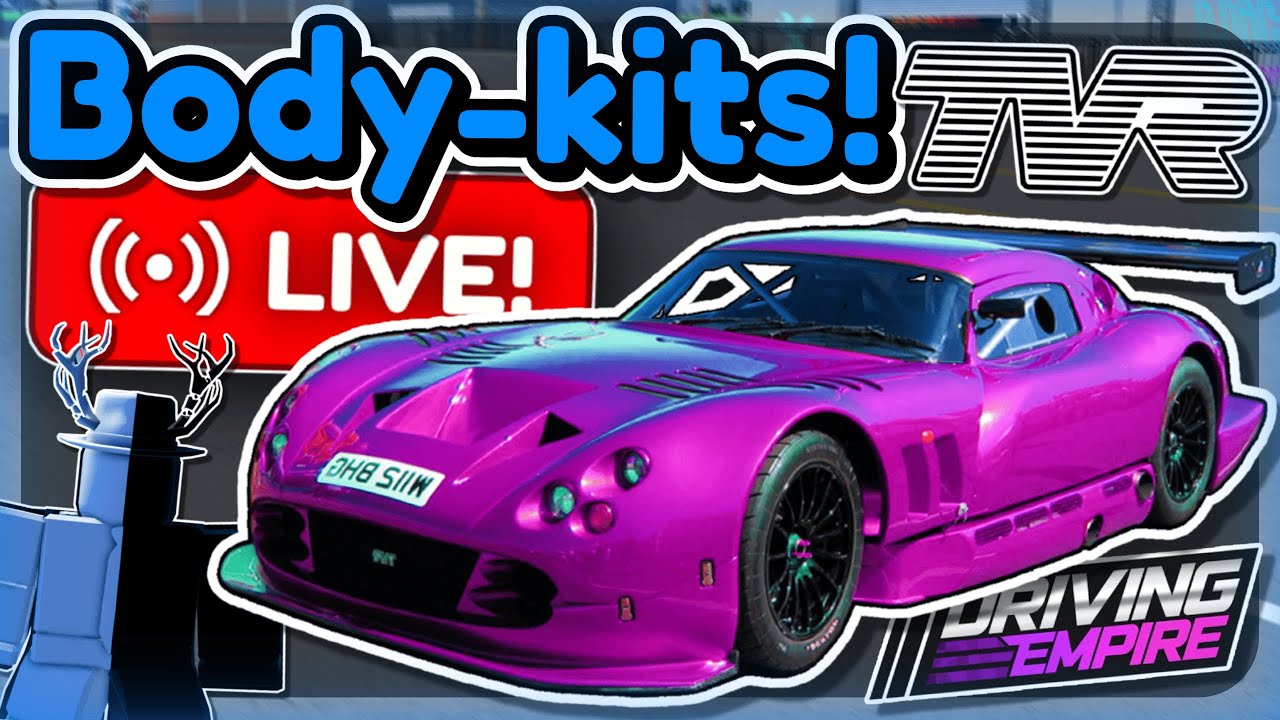 🔴LIVE🔴 Body-kit LICENSED Cars Are COMING to Driving Empire!! TVR ...