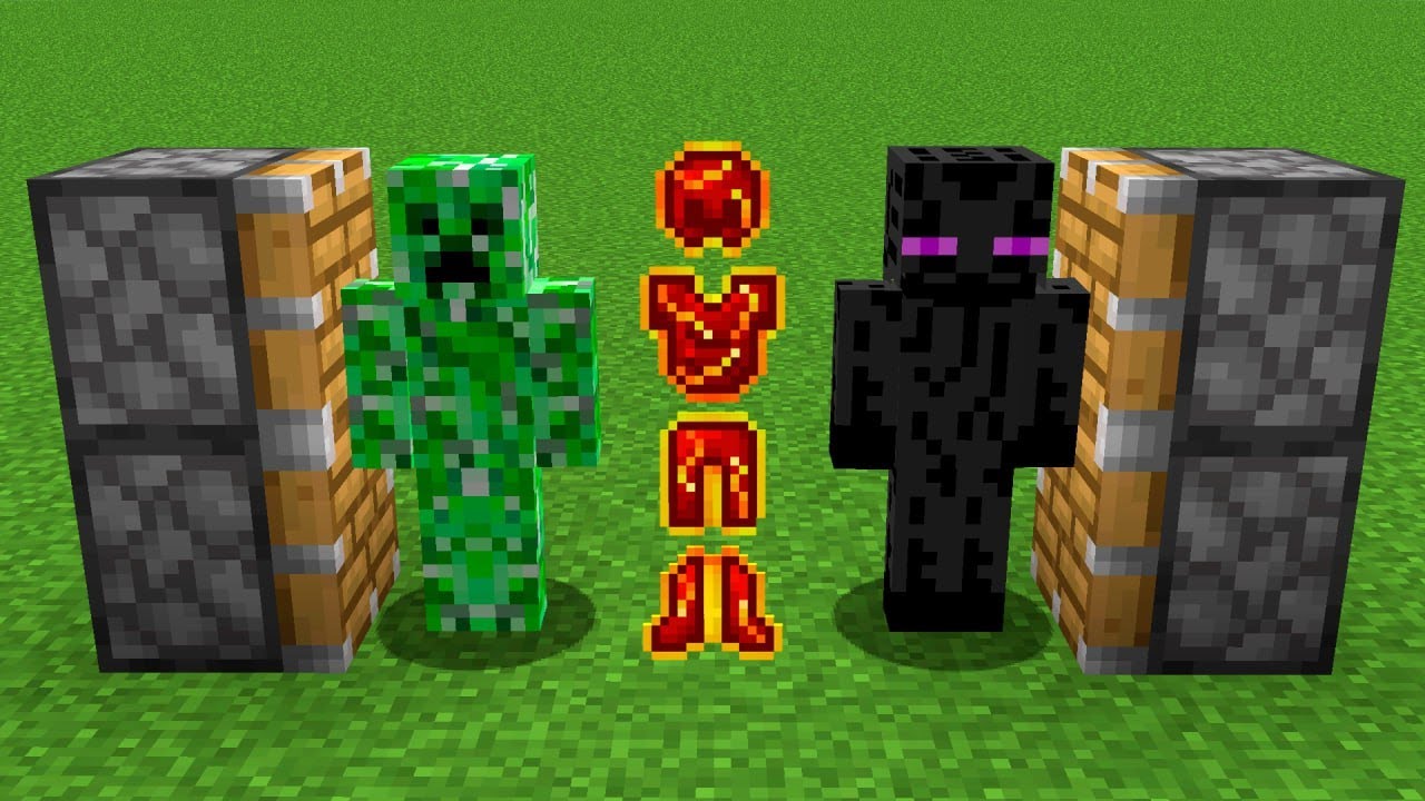 player creeper + enderman player + lava armor = ??? - YouTube