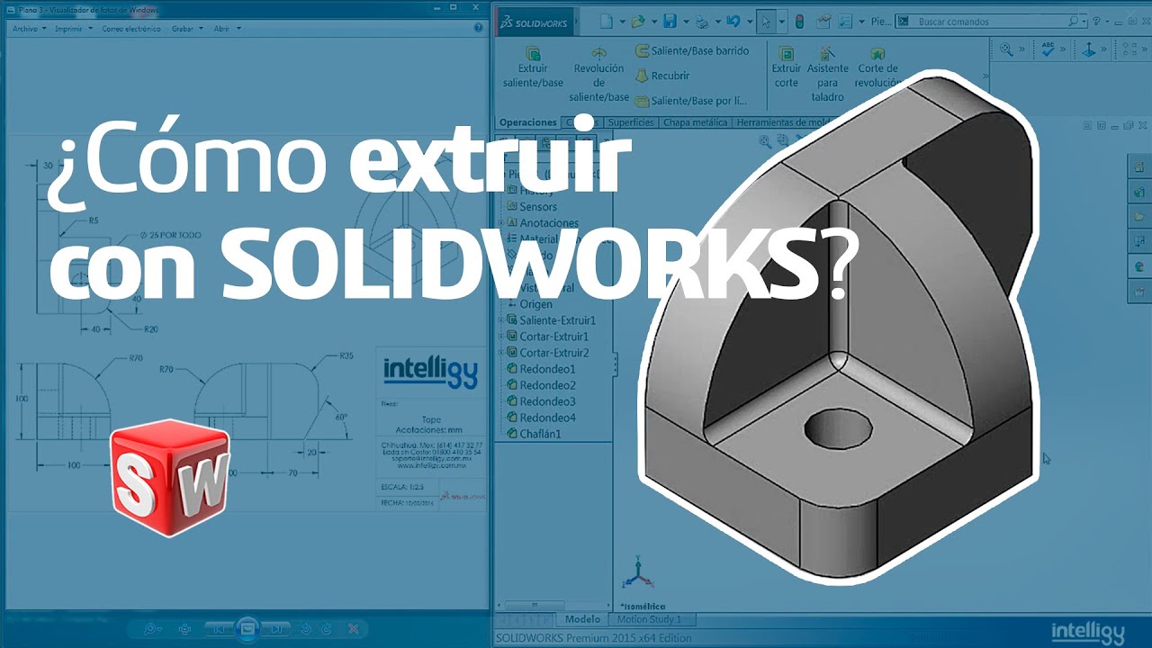 ¿Cómo extruir con SOLIDWORKS? - YouTube