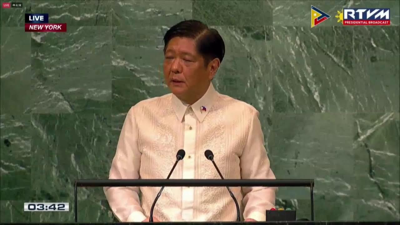 WATCH: Pres. Ferdinand R. Marcos Jr., delivers speech at 77th UNGA, New ...