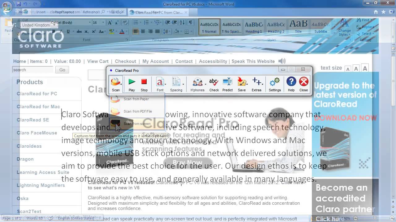 ClaroRead 6 for PC - Introduction - YouTube