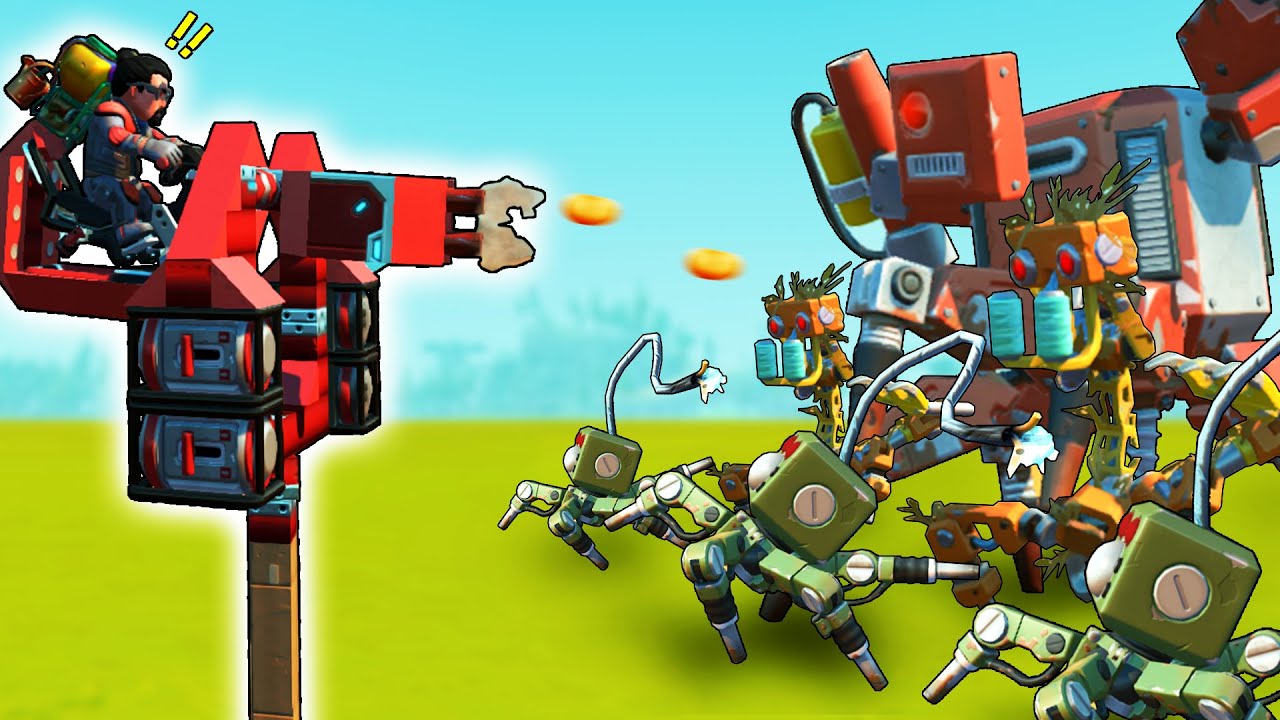 Spudgun Turret Tower Defense Against Waves of Bots! - Scrap Mechanic ...