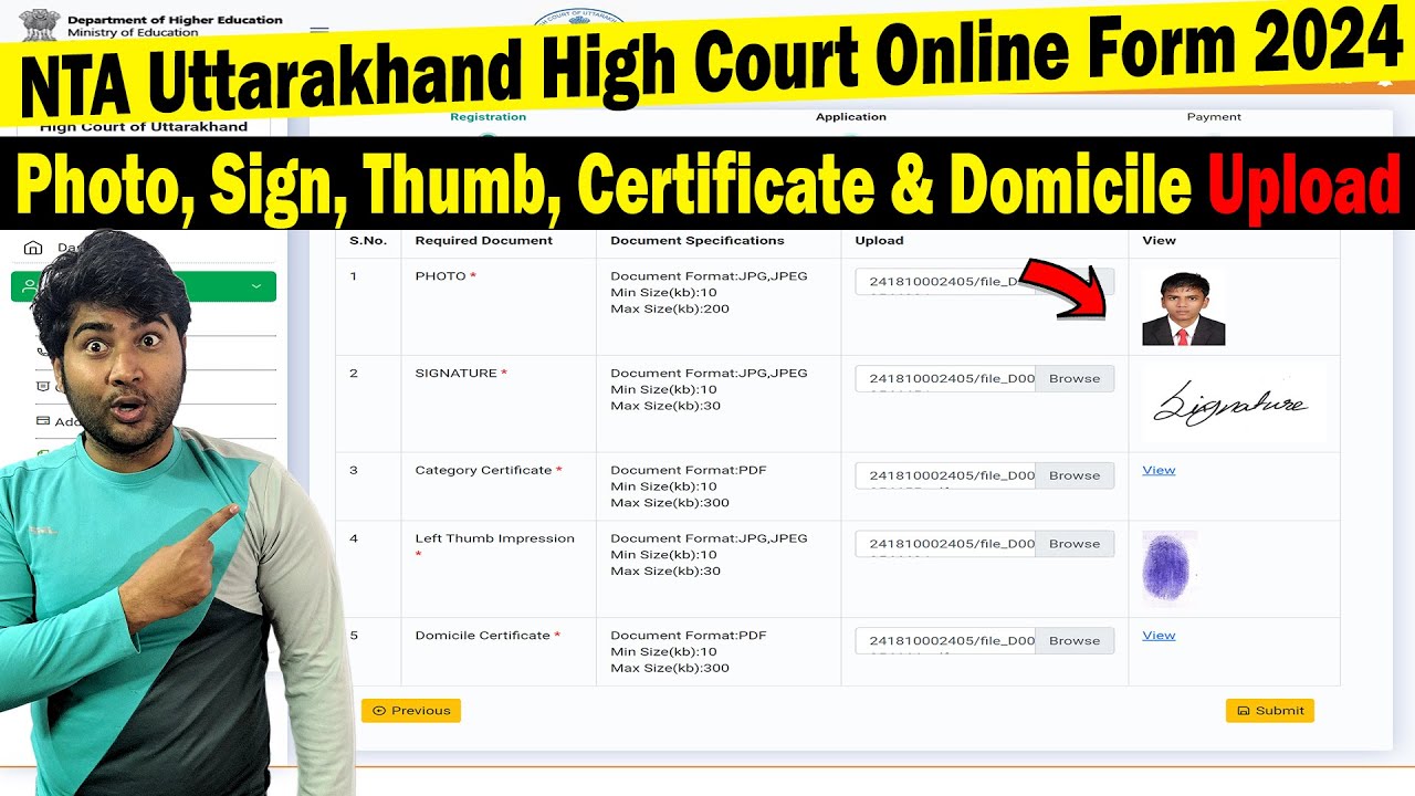 Photo, Sign, Thumb, Certificate & Domicile Upload in NTA Uttarakhand ...