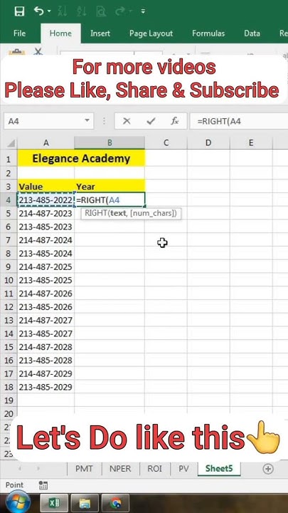 Find Year #excel #exceltutorial #shorts #short #shortsvideo #viral #tricks #tips #youtubeshorts ...