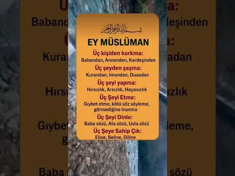 Ey Müslüman! Bu 3'erli Nasihat Hayatını Değiştirir! #dua #kuran #ayet #hadis #islam #shorts #short
