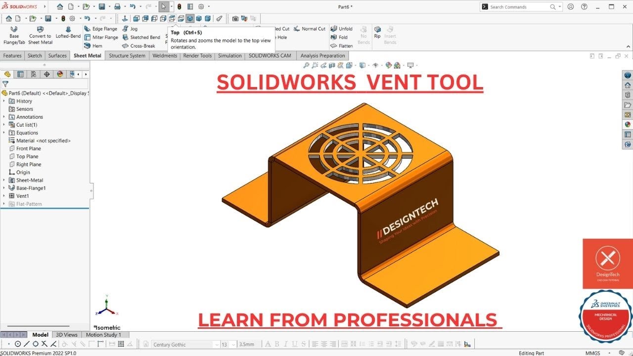 Mastering the SolidWorks Vent Tool | Sheet Metal Design Tutorial - YouTube