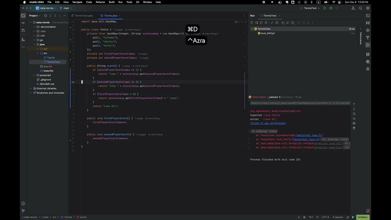 TDD Tennis Kata in Java with IntelliJ IDEA V12 - YouTube