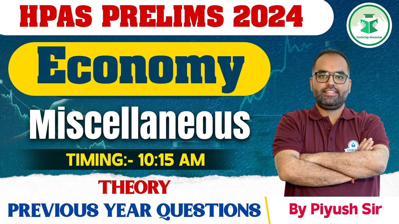 HPAS Prelims 2024 | Economy - Miscellaneous | Revision Series ...