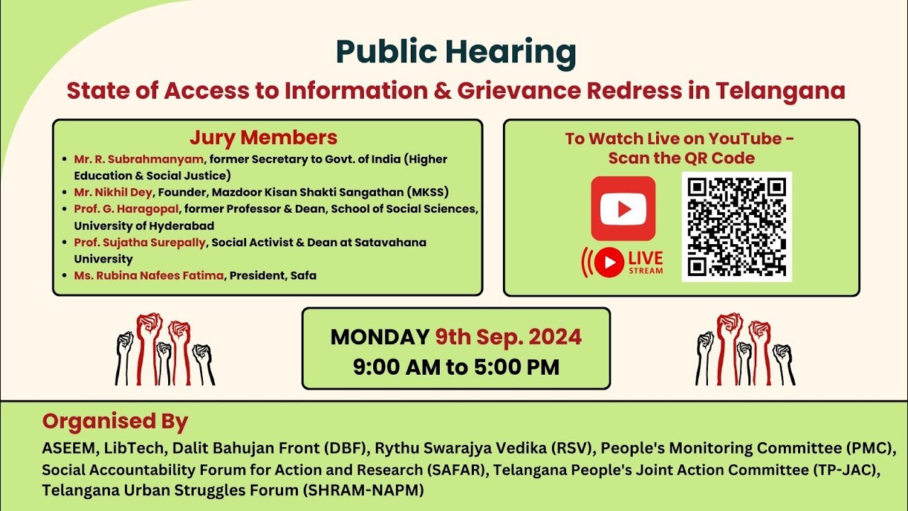 Public Hearing on Access to Information,Rights and Grievance Redressal ...