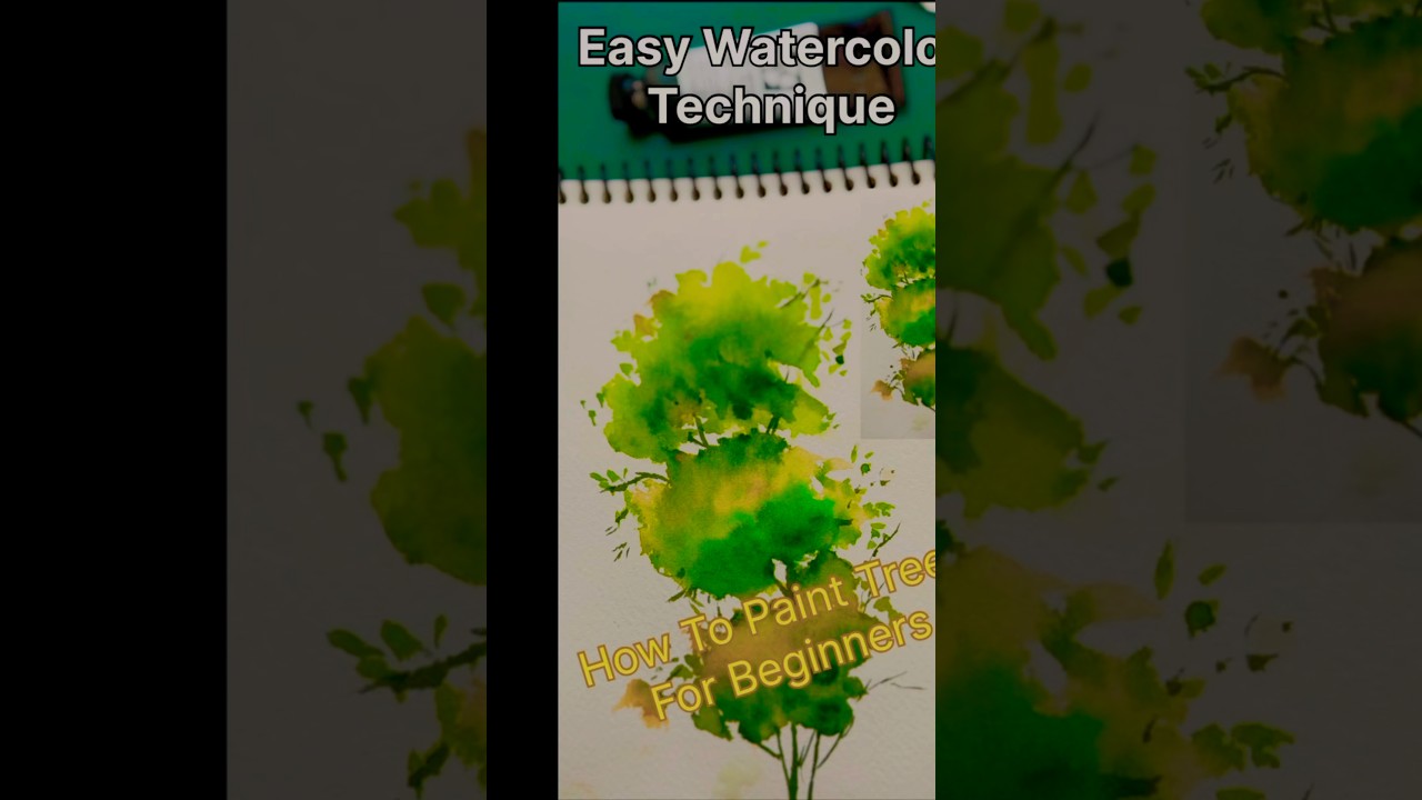 Easy Watercolor Tree Painting Tutorial For Beginners #art #Painting #scenery #watercolor #shortfeed