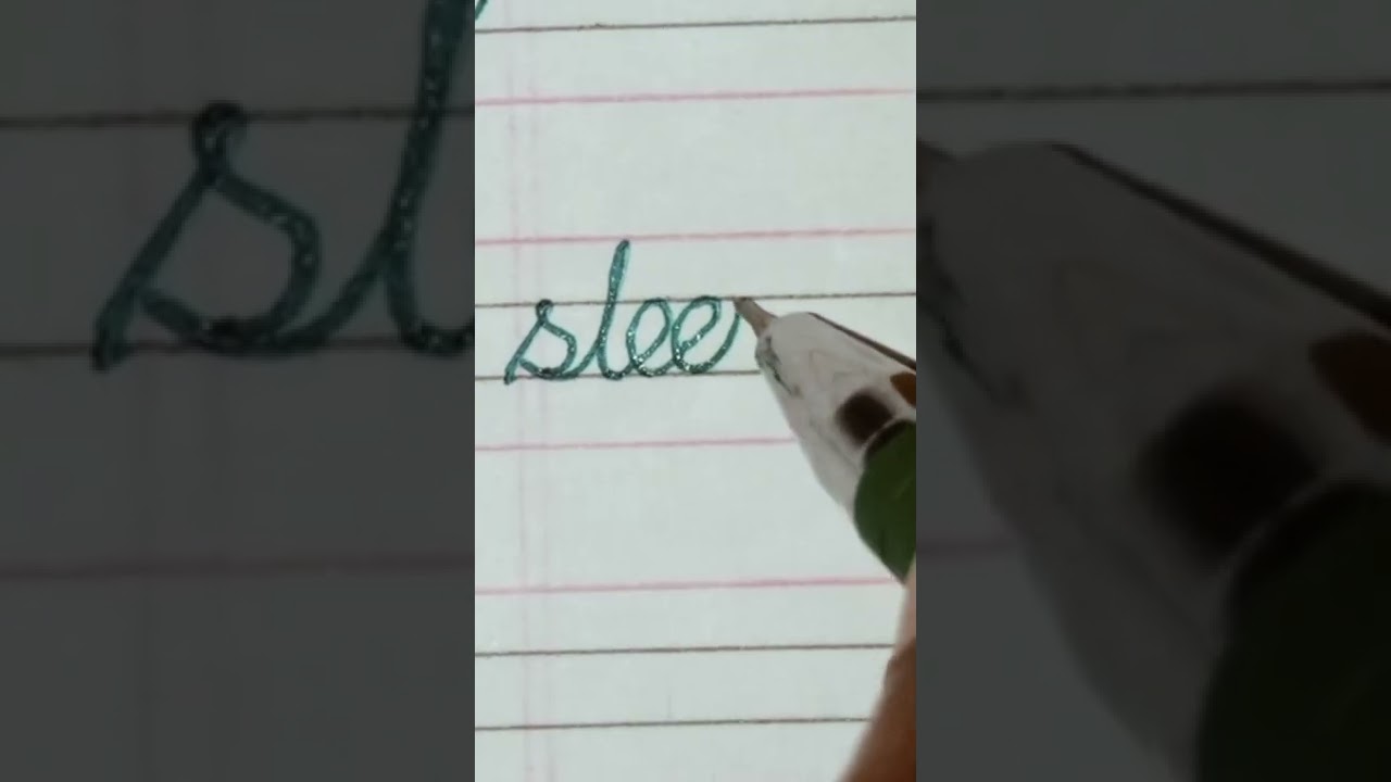 How to write sleep in cursive handwriting for beginner|#cursivewriting ...