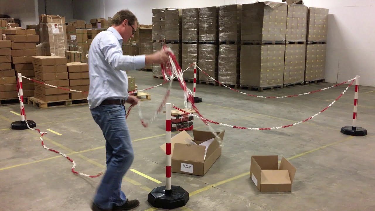 Chain stanchion package -Robust-, 4 plastic stanchion incl. 25m chain ...