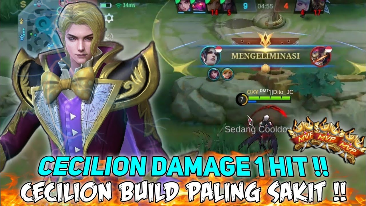 CECILION DAMAGE 1 HIT! BUILD CECILION MAGE TERSAKIT!! TOP GLOBAL ...