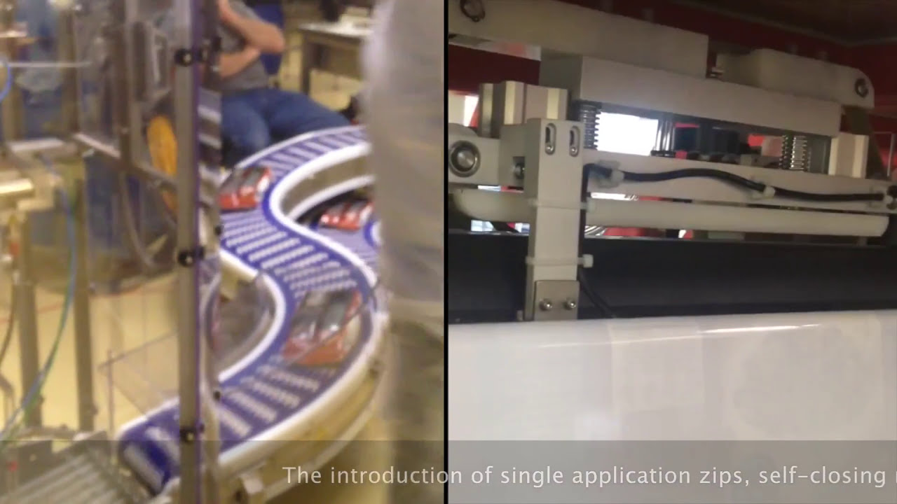 Line Equipment Zip Applicator on VFFS Machine - YouTube