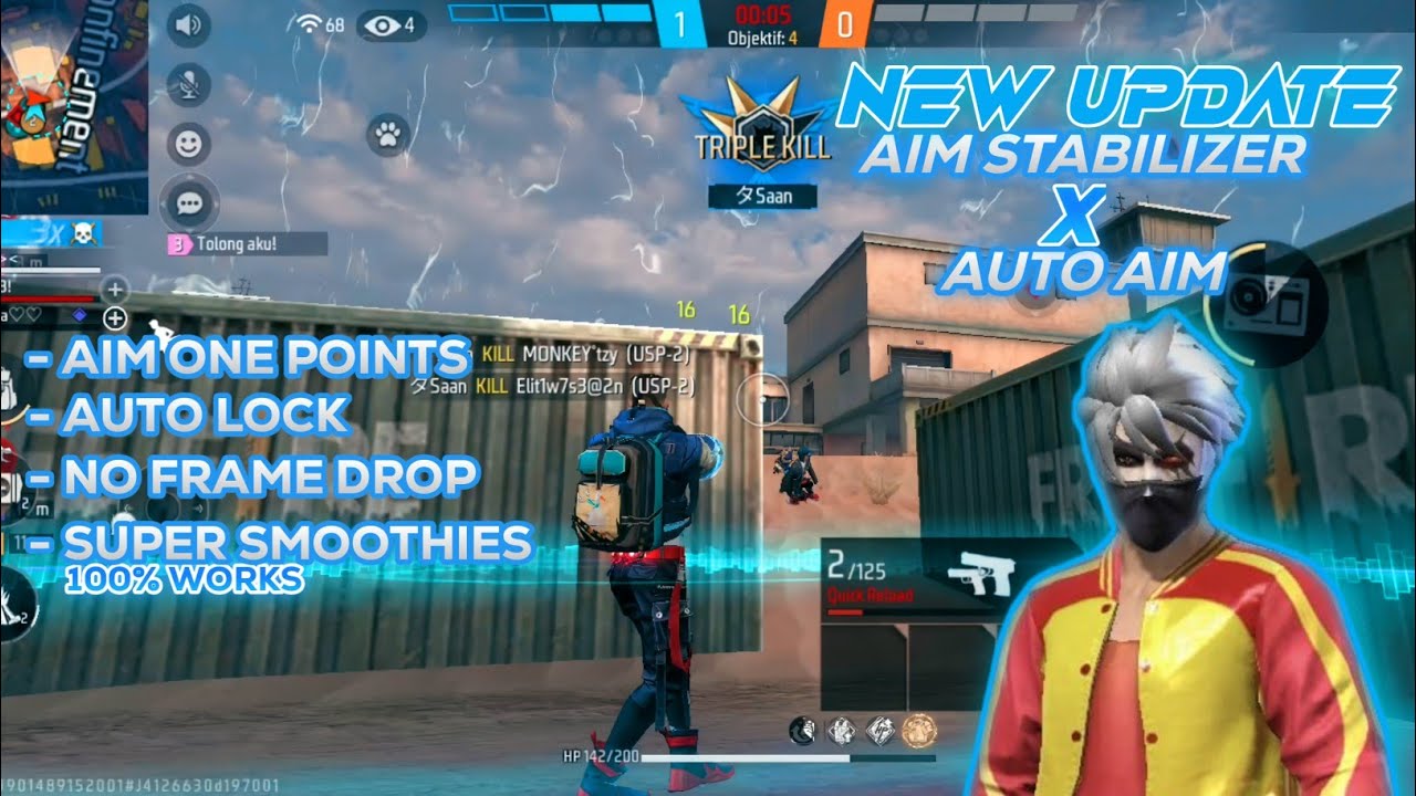 UPDATE ‼️ CONFIG OB45 FF | AIM STABILIZER ON POINT X AIMLOCK FF BIASA ...