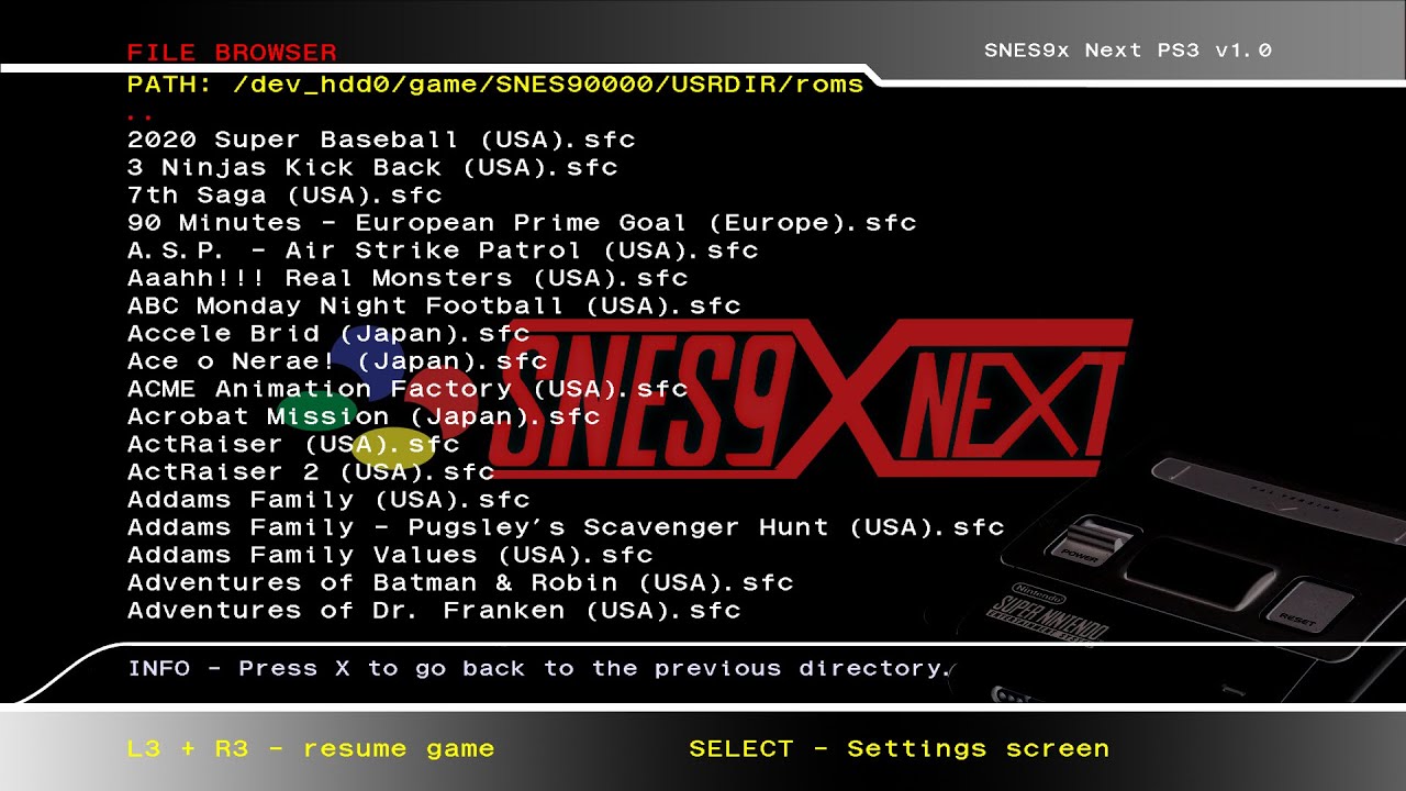 Snes9x-Next Mod Edition Emu PKG [ PS3 CFW ] - YouTube