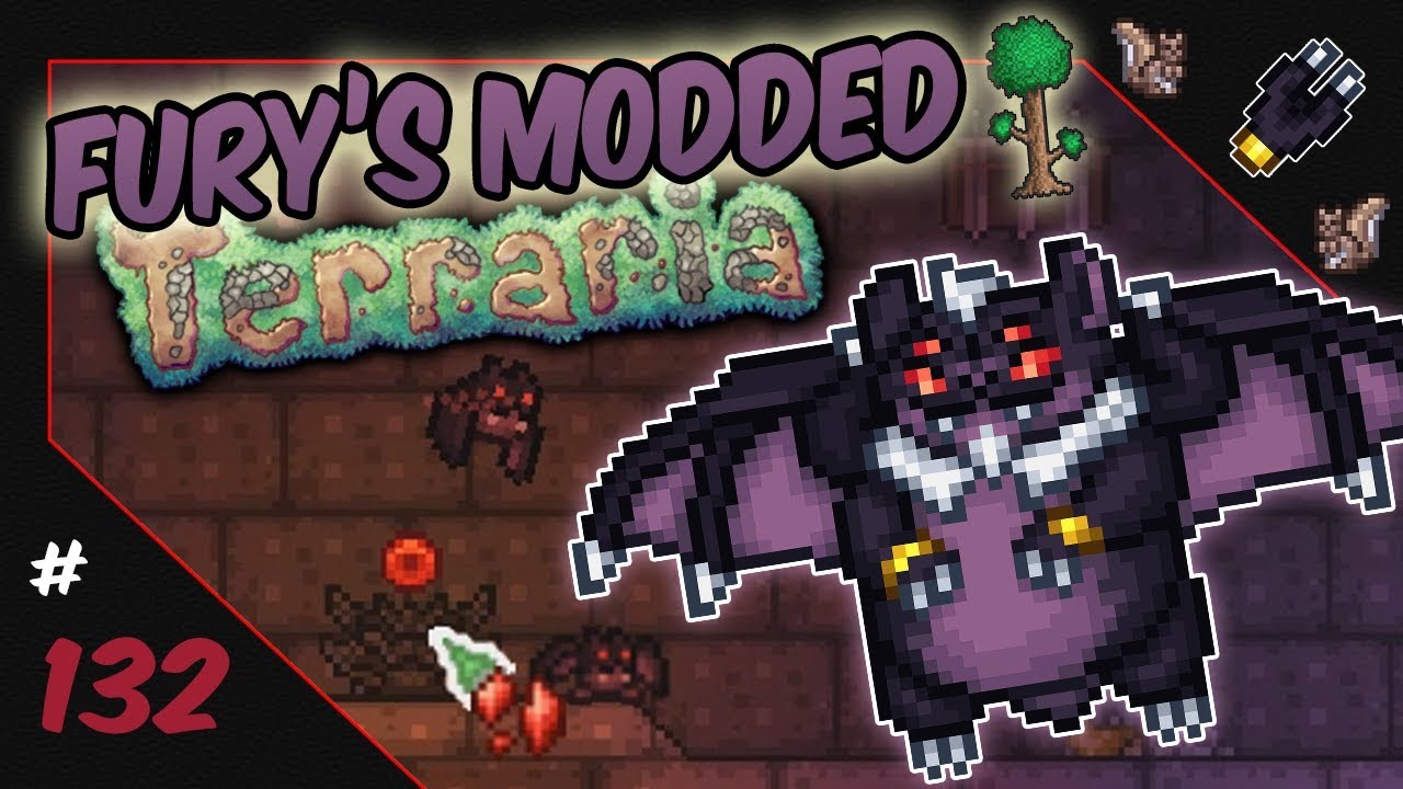 Fury's Modded Terraria | 132 - Bats in the Cathedral - YouTube