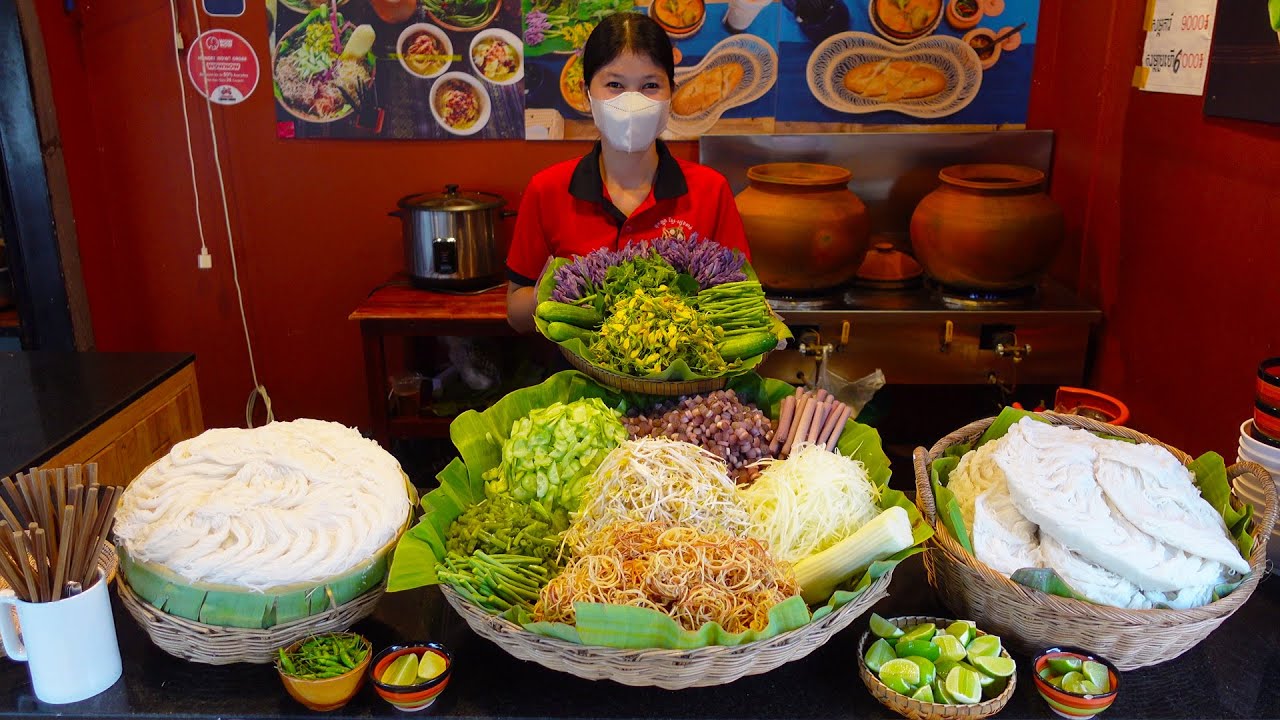 Have you ever eaten these flowers? Healthy Khmer Rice Noodles "Num Banh ...