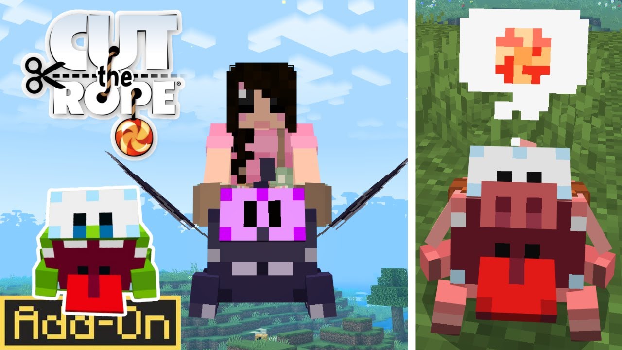 Cut the Rope in Minecraft?! 🧩 Bedrock Add-On Review - YouTube