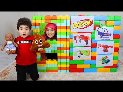 Yusuf pretend play with Nerf Toy Vending Machine