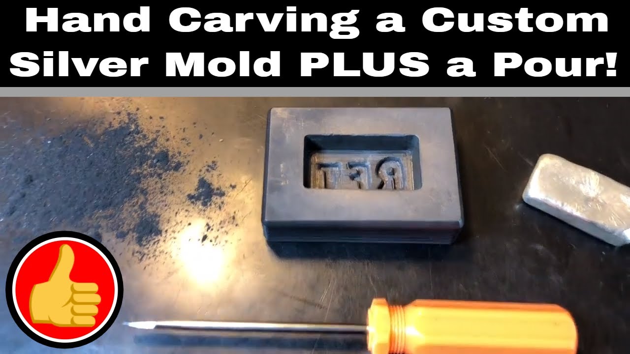 Hand Carved Custom Mold and Silver Bar Pour! - YouTube