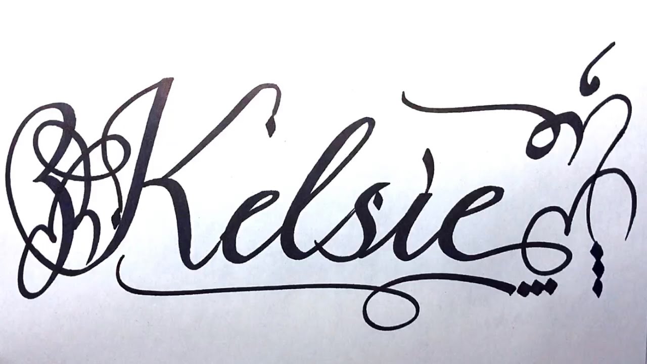 Kelsie Name Signature Calligraphy Status | #moderncalligraphy #cursive ...