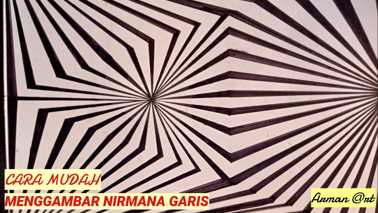CARA MUDAH MENGGAMBAR NIRMANA GARIS - YouTube
