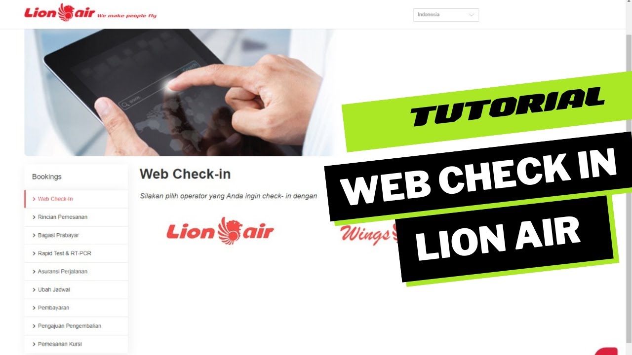 TUTORIAL WEB CHECK IN LION AIR - YouTube