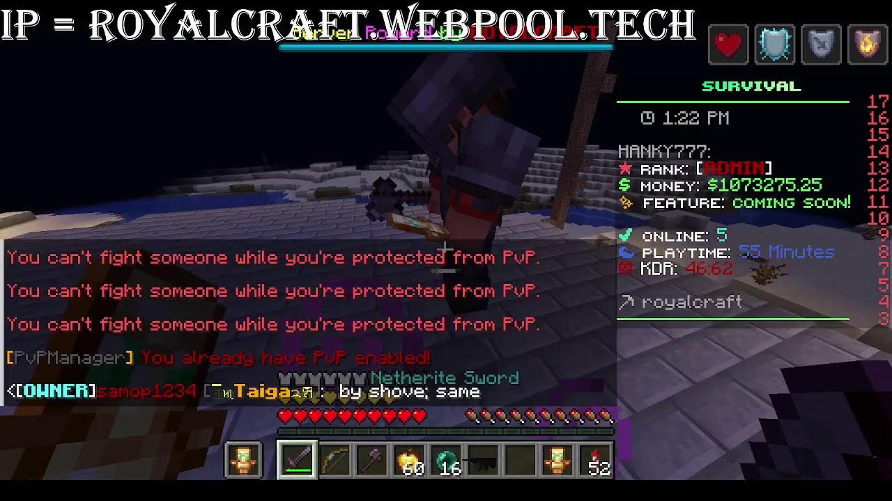 🔴MINECRAFT SMP 24/7 JAVA/ PE SERVER | ROYALCRAFT LIVE SURRVIVAL S1 - YouTube