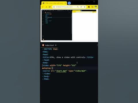 HTML, show a video with autoplay property and controls added - YouTube