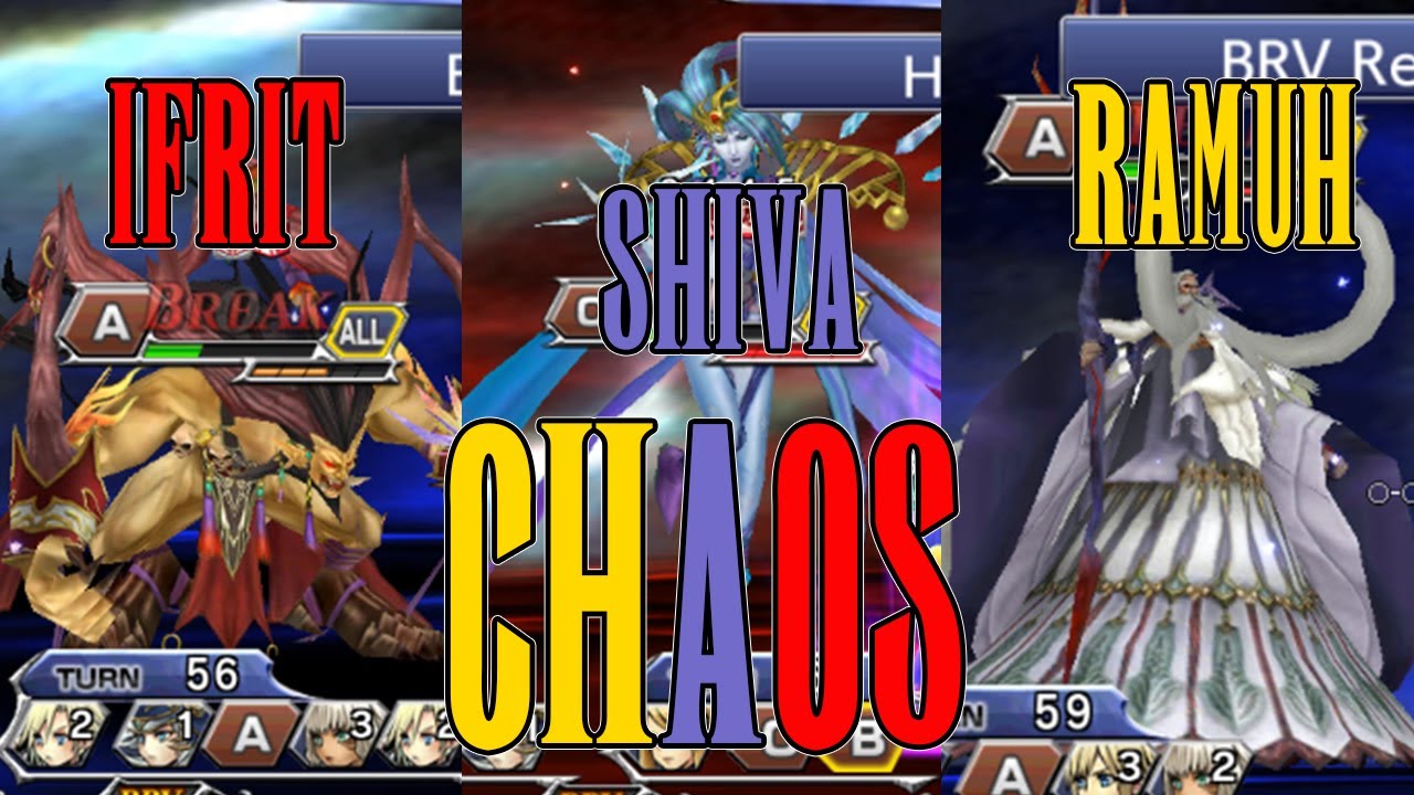 Dissidia Final Fantasy: Opera Omnia | Ifrit, Shiva & Ramuh Chaos Stages ...