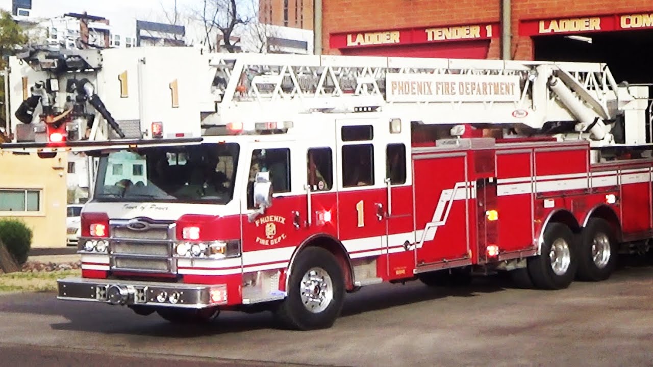 Tower Ladder 1 Responding Code 3 to Unknown Medical [Phoenix Fire Dept ...