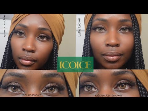 (very realistic) COLORED CONTACTS FOR DARK COLORED EYES! TRYING ICEOICE ...