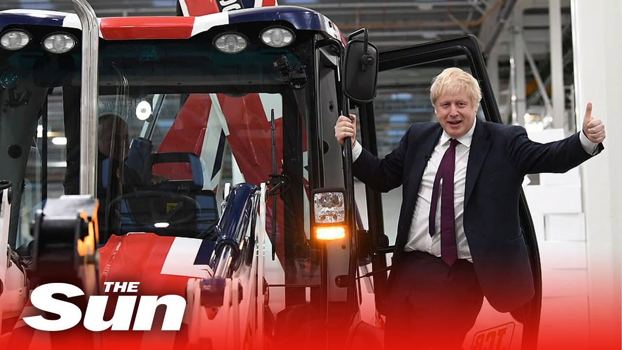 Boris Johnson smashes through wall in Brexit JCB and asks voters to get ...
