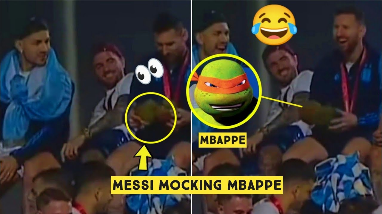 😂 Messi Mocking Mbappe with a Teenage Mutant Ninja Turtle Toy Thrown By ...