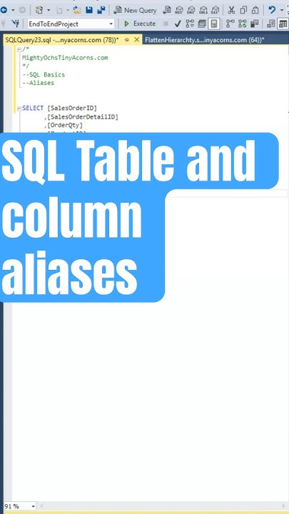 Data Analyst SQL Column and Table Aliases #sqlforbeginners #sqltutorial - YouTube