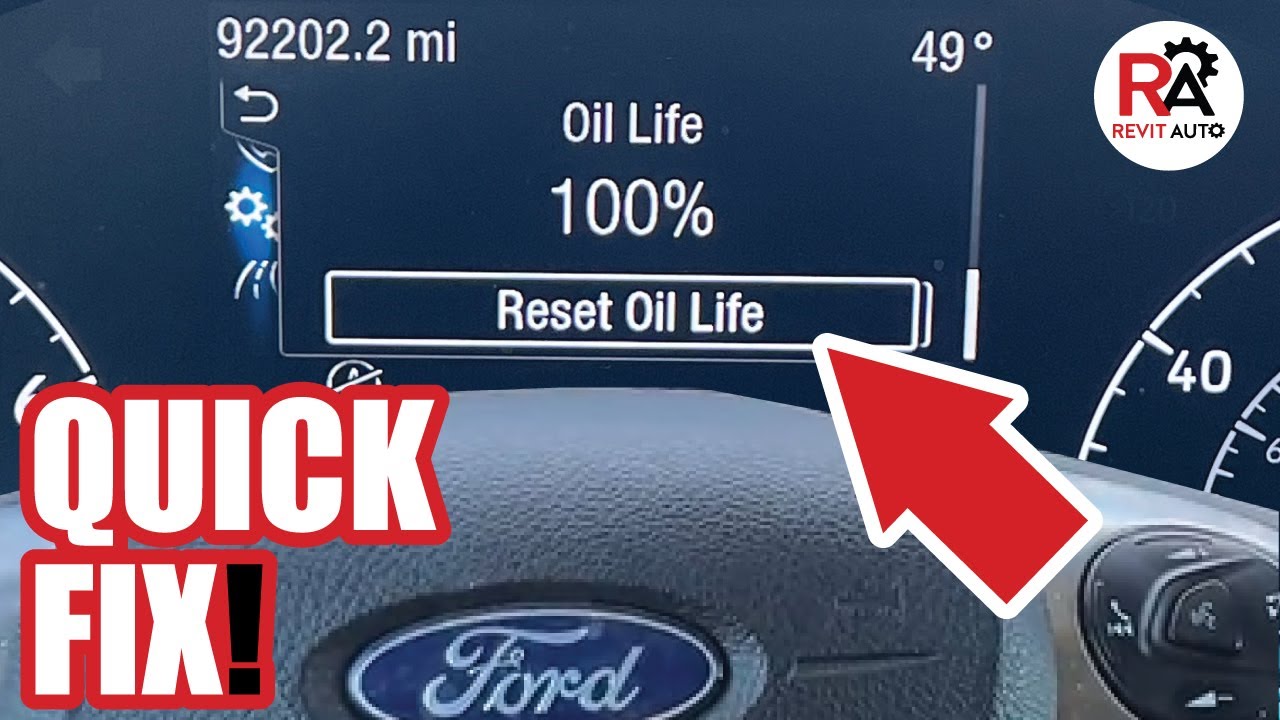 Oil Life Reset Required Reminder Ford Transit Connect YouTube